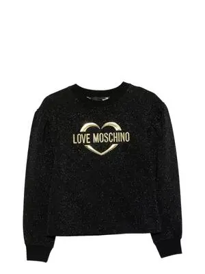 Moschino Glitter Effect Logo Print Sweatshirt - Black