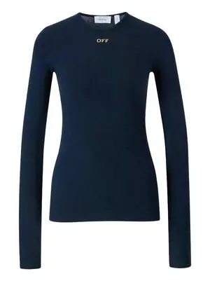 Off-White Logo-print Long-sleeve T-shirt - Blue