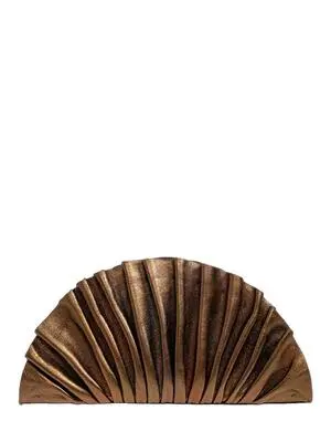 Cult Gaia Cult Gaia Nala Fan-Pleated Clutch Bag Brown