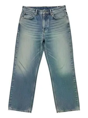 ODEEH Faded Effect Whiskering Jeans - Blue