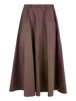 BLAK LABEL A-line Midi Skirt With Pocket Detail - Brown