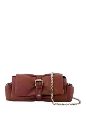 VIVIENNE WESTWOOD Hazel Treasure Leather Clutch Bag - Brown