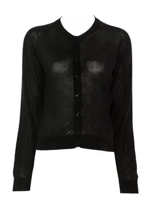 Liviana Conti Button-fastening Long-sleeve Cardigan - Black