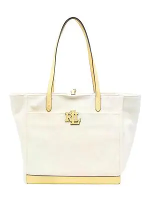 Ralph Lauren Large Cameryn Logo-plaque Canvas Tote Bag - Neutrals