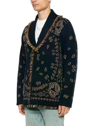 Alanui Paisley-jacquard Cardigan - Blue