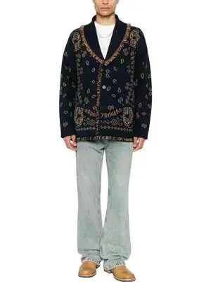 Alanui Paisley Jacquard Cardigan - Blue