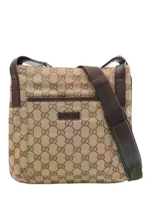 Gucci 2000s Monogram-pattern Shoulder Bag - Brown