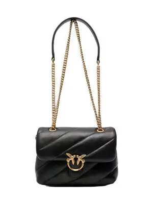 Pinko Love Birds Quilted Shoulder Bag - Black