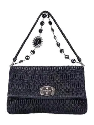 Miu Miu Crystal Matelassé Tote Bag - Black