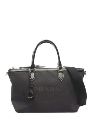 Prada 2010s Logo-print Tote Bag - Black