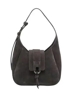 Hogan Suede Leather Shoulder Bag - Brown