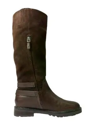 Ralph Lauren Buckled Leather And Suede Riding Boots - Brown