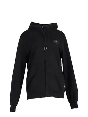 Dolce & Gabbana Logo-patch Zip-up Hoodie - Black