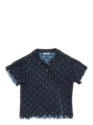 Acne Studios Polka Dot Short Sleeve Polo Shirt - Blue
