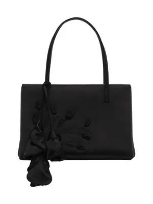 Magda Butrym Satin Embroidered Barbara Bag - Black
