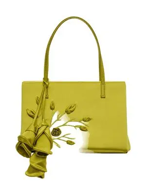 Magda Butrym Satin Embroidered Barbara Bag - Green