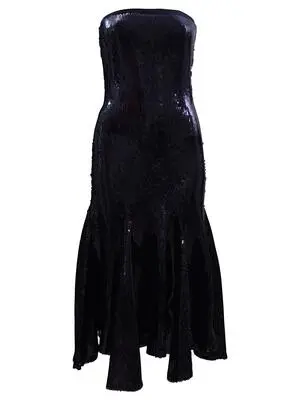 FRANCESCA MIRANDA Simone Sequin Midi Dress - Black