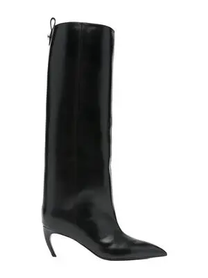 Attico Boots Leather "lea - Black