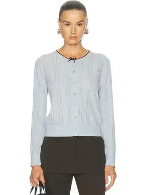 Acne Studios Kween Silk Wool Cardigan - Light Blue