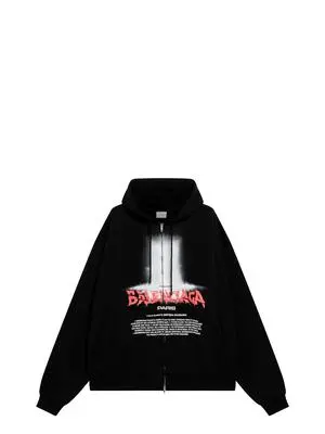 Balenciaga The Door Zip Hoodie - Black