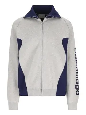 Balenciaga Zip-up Knitted Cardigan - Gray