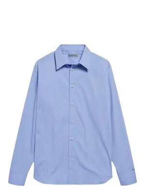 Balenciaga Classic Collar Striped Poplin Shirt - Blue