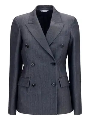 BALENCIAGA BALENCIAGA Tailored Double-Breasted Jacket In Denim-Effect Wool Twill