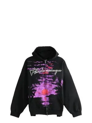 Balenciaga Zip-up Hoodie - Black
