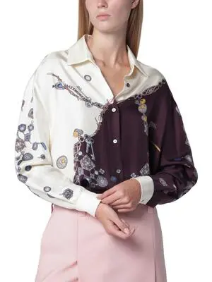 VERSACE Stolen Jewels Printed Shirt In Silk Twill