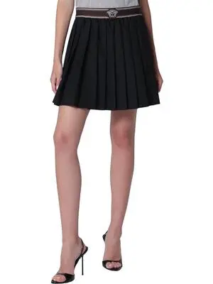 VERSACE Versace Wool And Mohair Pleated Mini Skirt