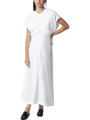 TOTEME Midi Dress In Fluid Satin - White