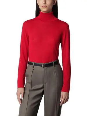 RÓHE Fine-knit Wool And Cashmere Turtleneck - Red