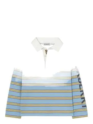 Burberry Striped Cotton Rugby Shirt - Light Blue