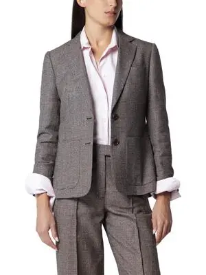 Burberry Prince Of Wales Check Wool-blend Single-breasted Jacket - Beige