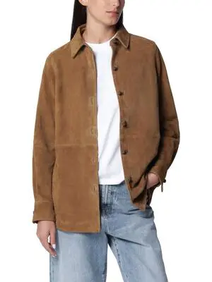 RÓHE Sage Suede Overshirt - Beige