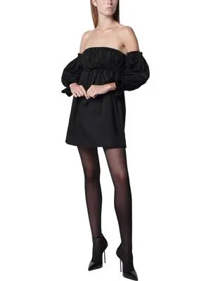 Saint Laurent Off-the-shoulder Mini Dress - Black