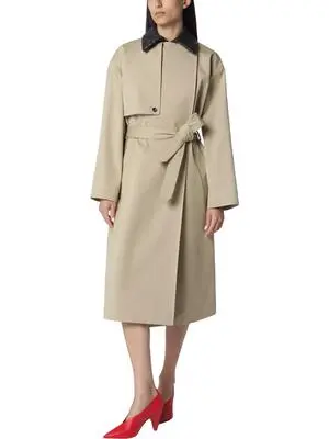 Bottega Veneta Sahara Cotton Trench Coat - Beige