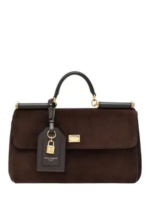 Dolce & Gabbana Suede Leather My Sicily Handbag - Brown
