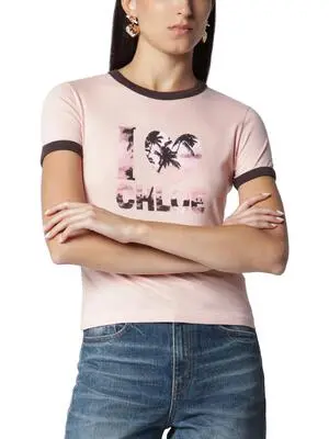 Chloé Cotton T-shirt With Graphic Logo - Pink