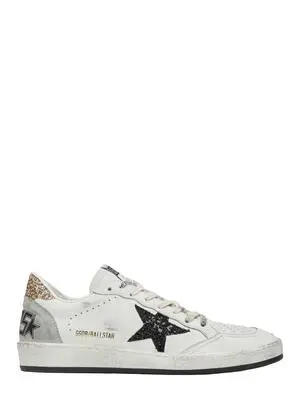 GOLDEN GOOSE Ball Star Sneakers With Glitter Accents - White