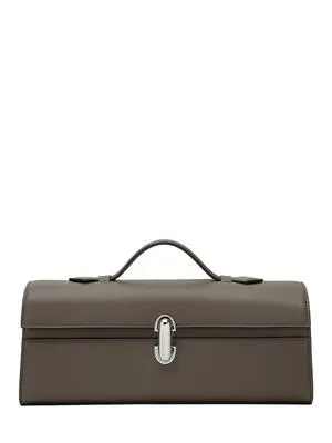 Savette Slim Symmetry Pouch In Calf Leather - Brown