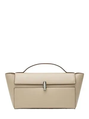 Savette Symmetry Trapeze Pouch In Leather - White
