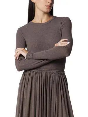 MAX MARA Max Mara Long-Sleeve T-Shirt In Dark Khaki Jersey
