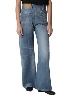MAISON MARGIELA Distressed Wide-leg Denim Jeans In Medium - Blue