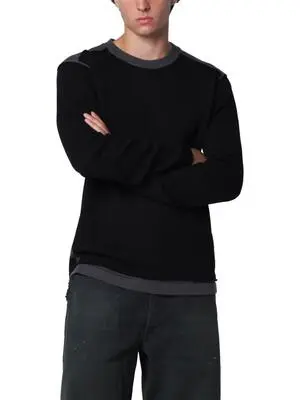 MAISON MARGIELA Asymmetrical Crewneck Sweater - Black