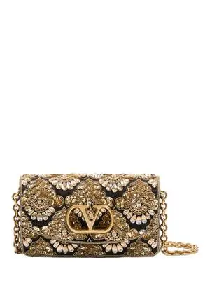 Valentino Garavani Small Embroidered Clutch With Vlogo Signature - Multicolour