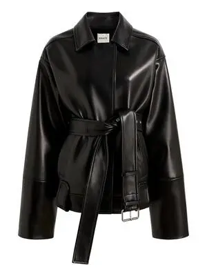 Khaite Alder Leather Moto Jacket - Black