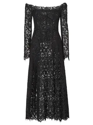 Fendi Macramé Lace Bustier Dress - Black