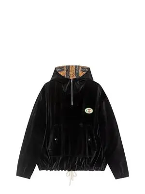 Gucci Hooded Chenille Sweatshirt - Black