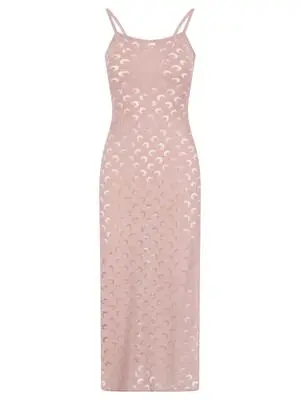 MARINE SERRE Moon Print Knit Dress - Pink